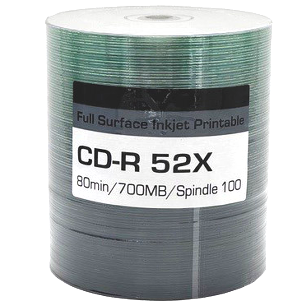 CD-R 80 700MO 52X INKJET WHITE PRINTABLE SPINDLE 100 NEUTRAL PACKING ...